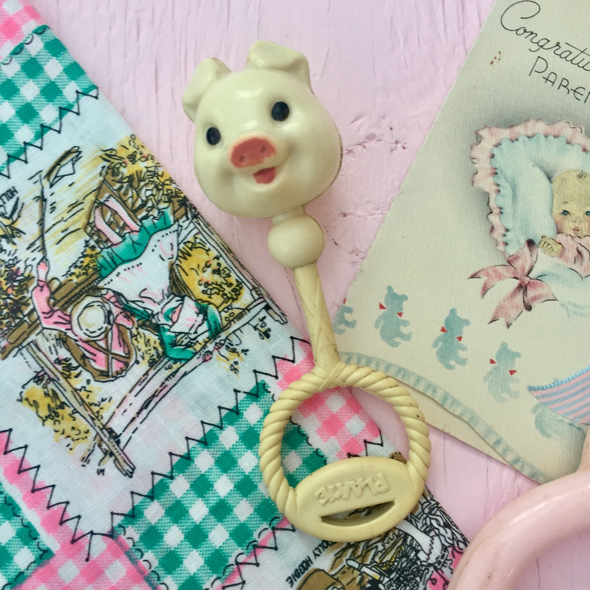 Vintage 1950s Baby Rattles, Set of Two, Vintage Baby Rattle, Vintage ...