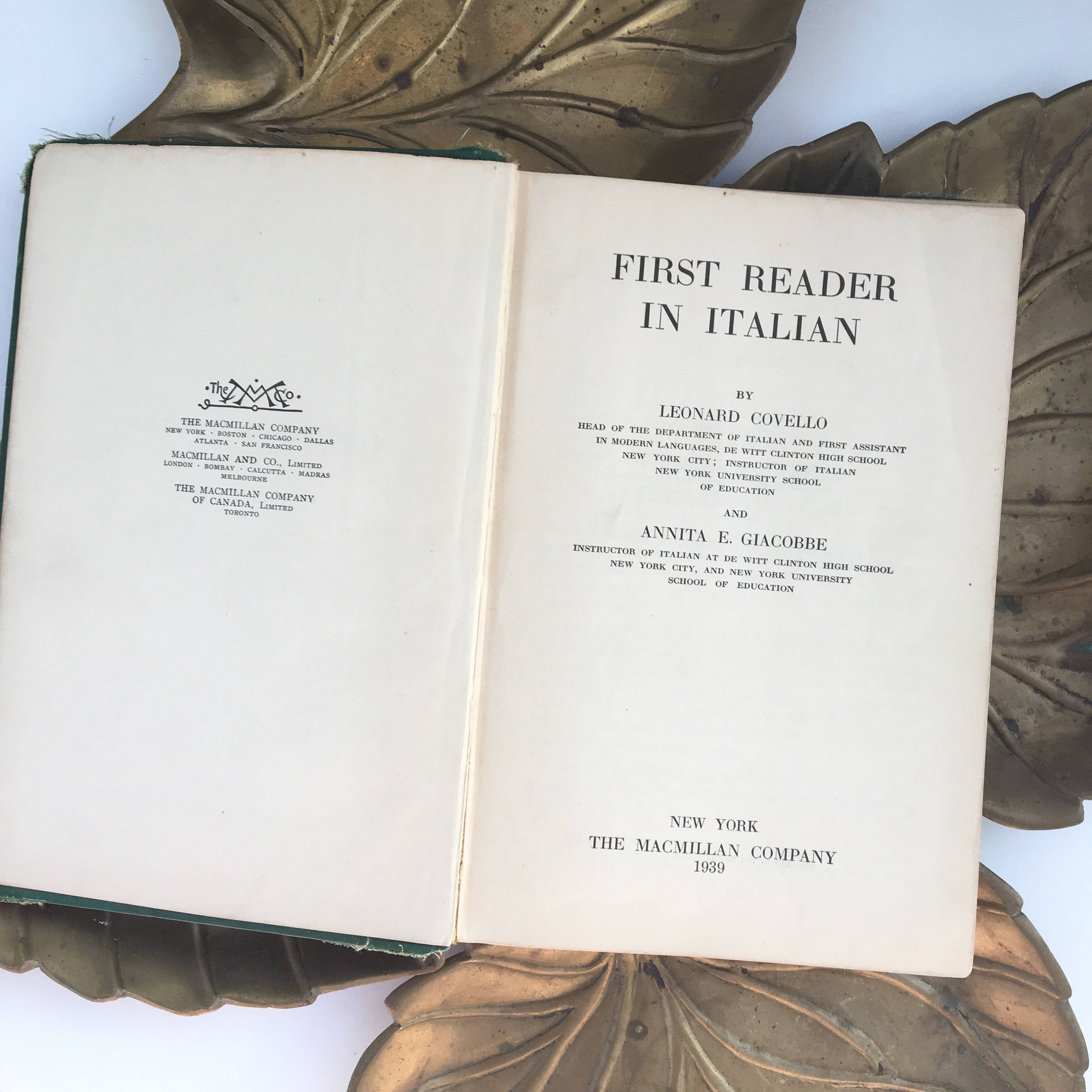 Antique 1939 Book, First Reader in Italian, Antique Languages Book ...