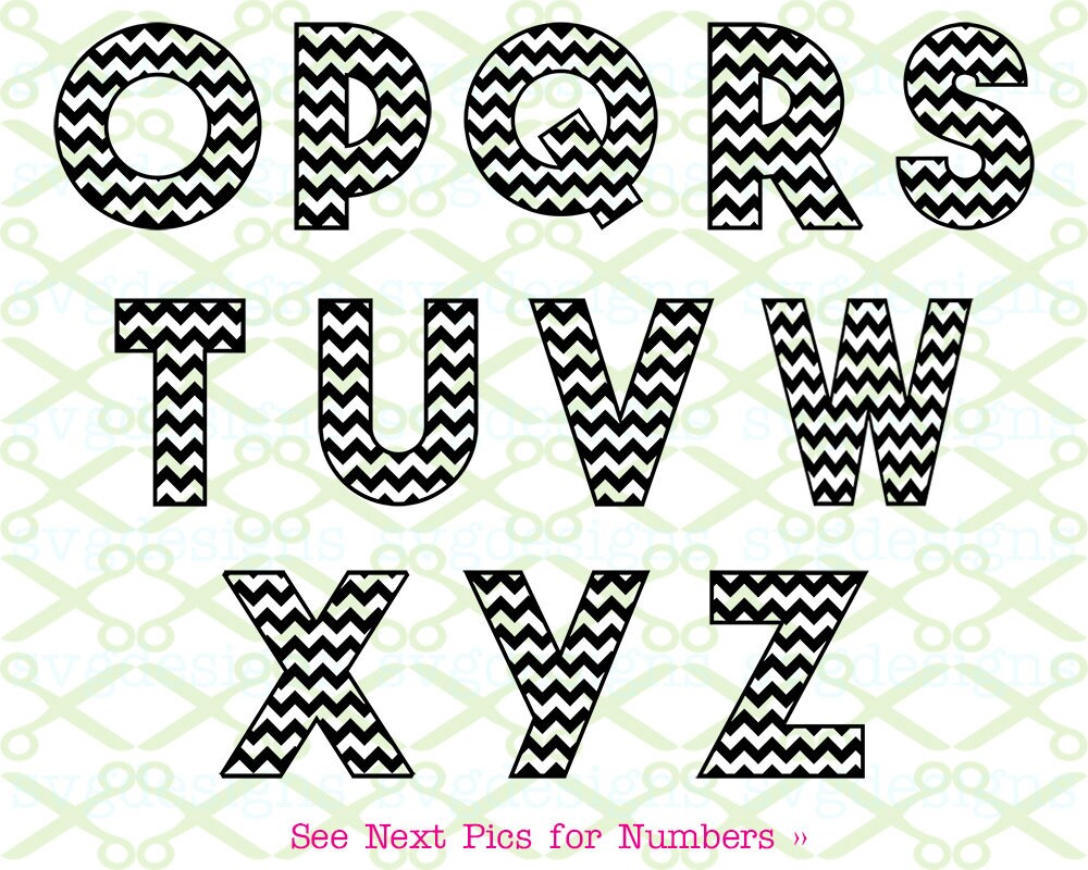 CHEVRON Monogram Svg Letters & Numbers Svg Dxf Eps Png. | Etsy