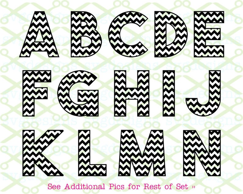 CHEVRON Monogram Svg Letters & Numbers Svg Dxf Eps Png. | Etsy