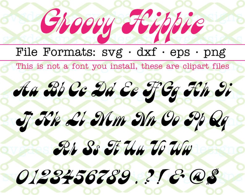 GROOVY Hippie Monogram Svg Letters & Numbers Svg Dxf Eps | Etsy