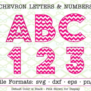 CHEVRON Monogram Svg Letters & Numbers Svg Dxf Eps Png. | Etsy