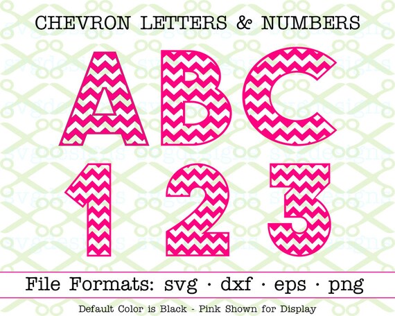 CHEVRON Monogram Svg Letters & Numbers Svg Dxf Eps Png. | Etsy