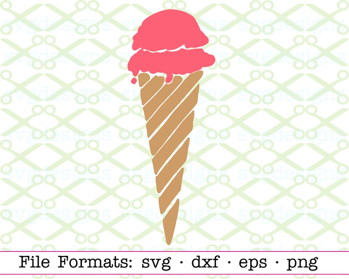 Cono de helado SVG Dxf Eps & Png. Archivos de corte digital | Etsy