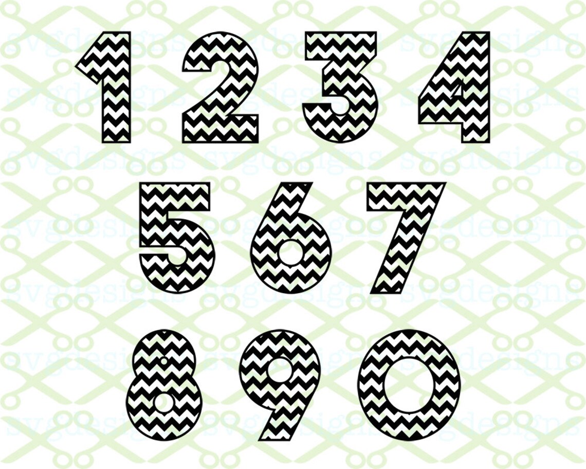 CHEVRON Monogram Svg Letters & Numbers Svg Dxf Eps Png. | Etsy