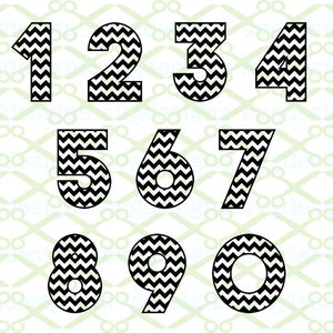 CHEVRON Monogram Svg Letters & Numbers Svg Dxf Eps Png. | Etsy