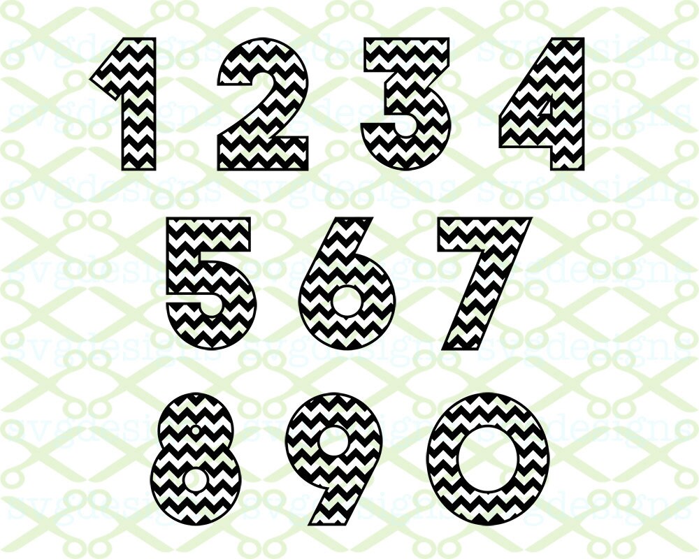 CHEVRON Monogram Svg Letters & Numbers Svg Dxf Eps Png. | Etsy
