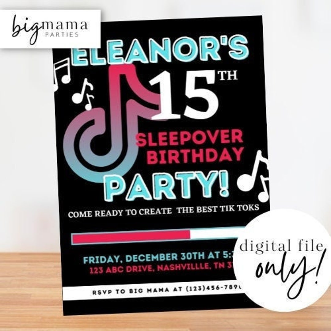 Editable Social Media Party Invitation Black and Hot Pink Inspired ...