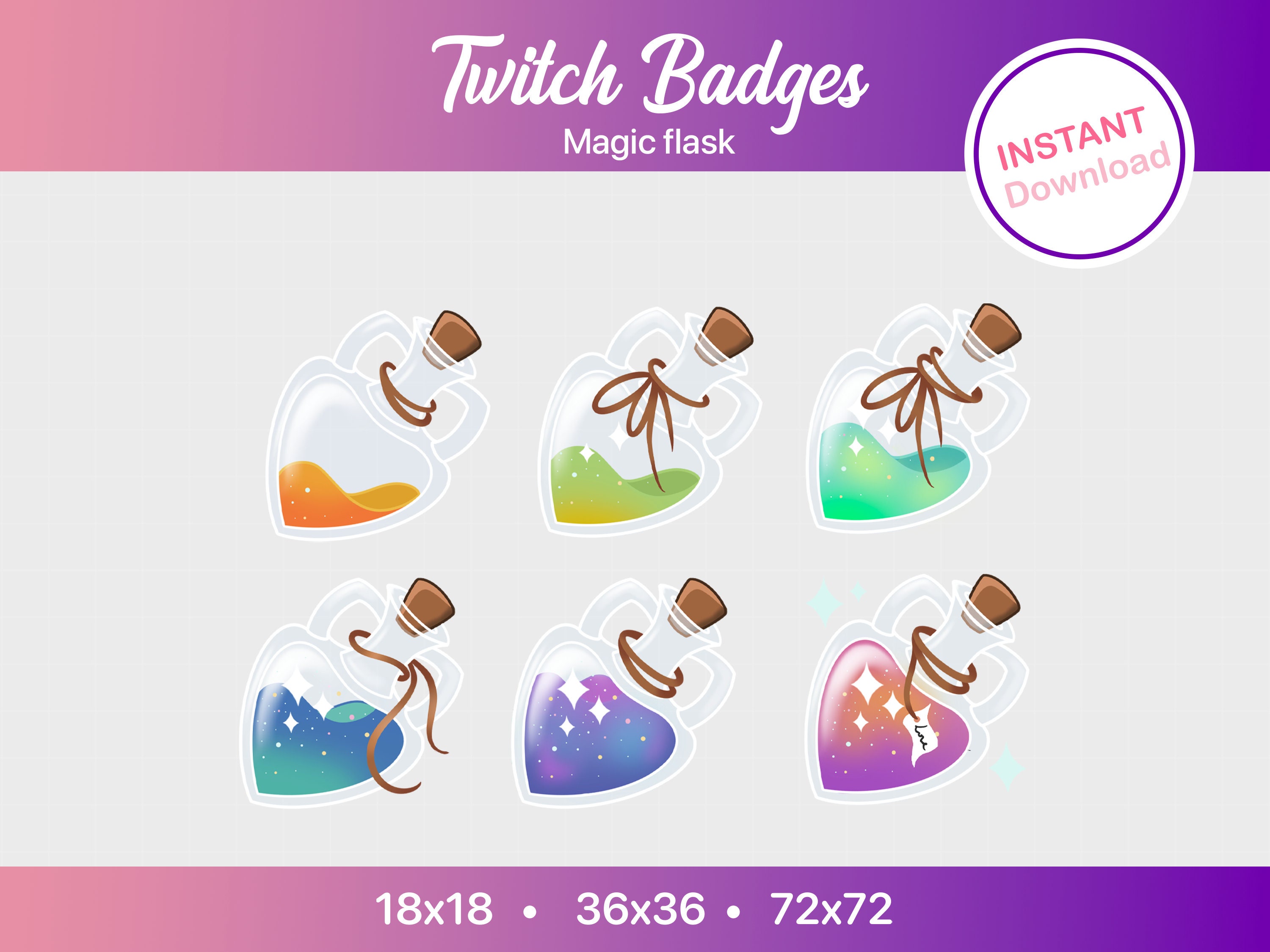 Magic Flask Badge / 6 BADGES / STREAMER / TWITCH / - Etsy
