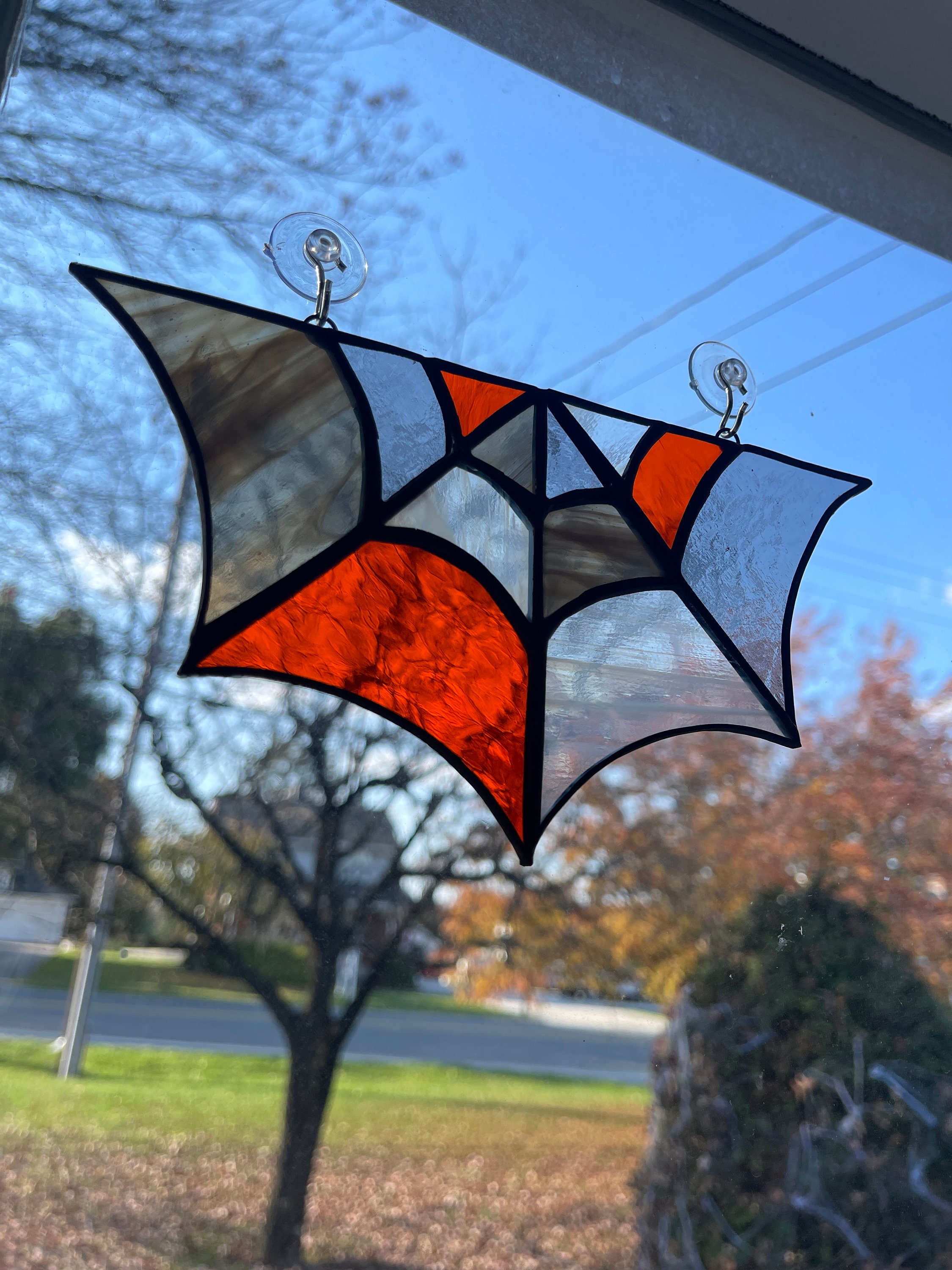 Stained Glass Spider Web Suncatcher - Etsy