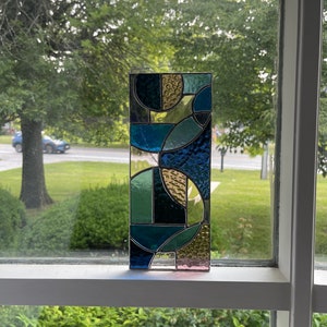 Abstract Stained Glass Suncatcher - Etsy