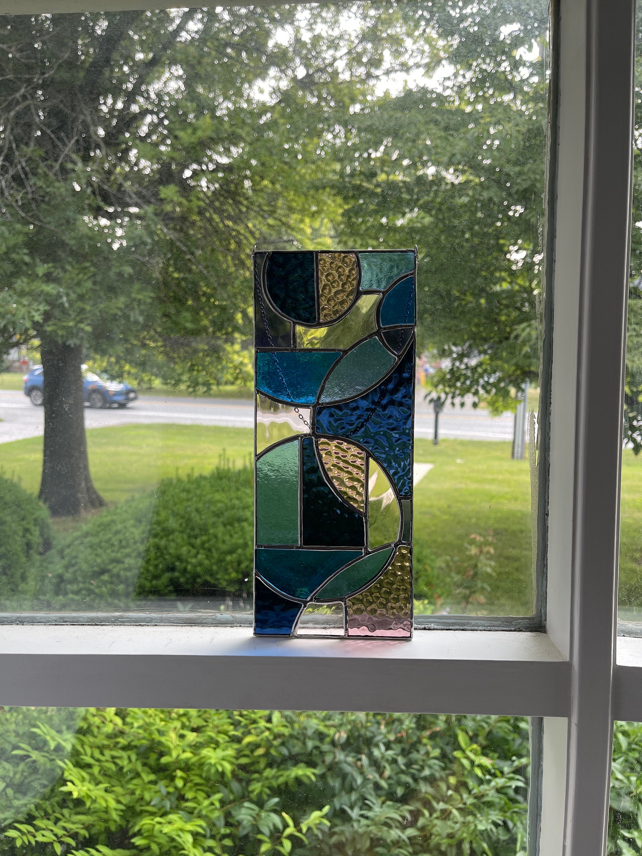 Abstract Stained Glass Suncatcher - Etsy
