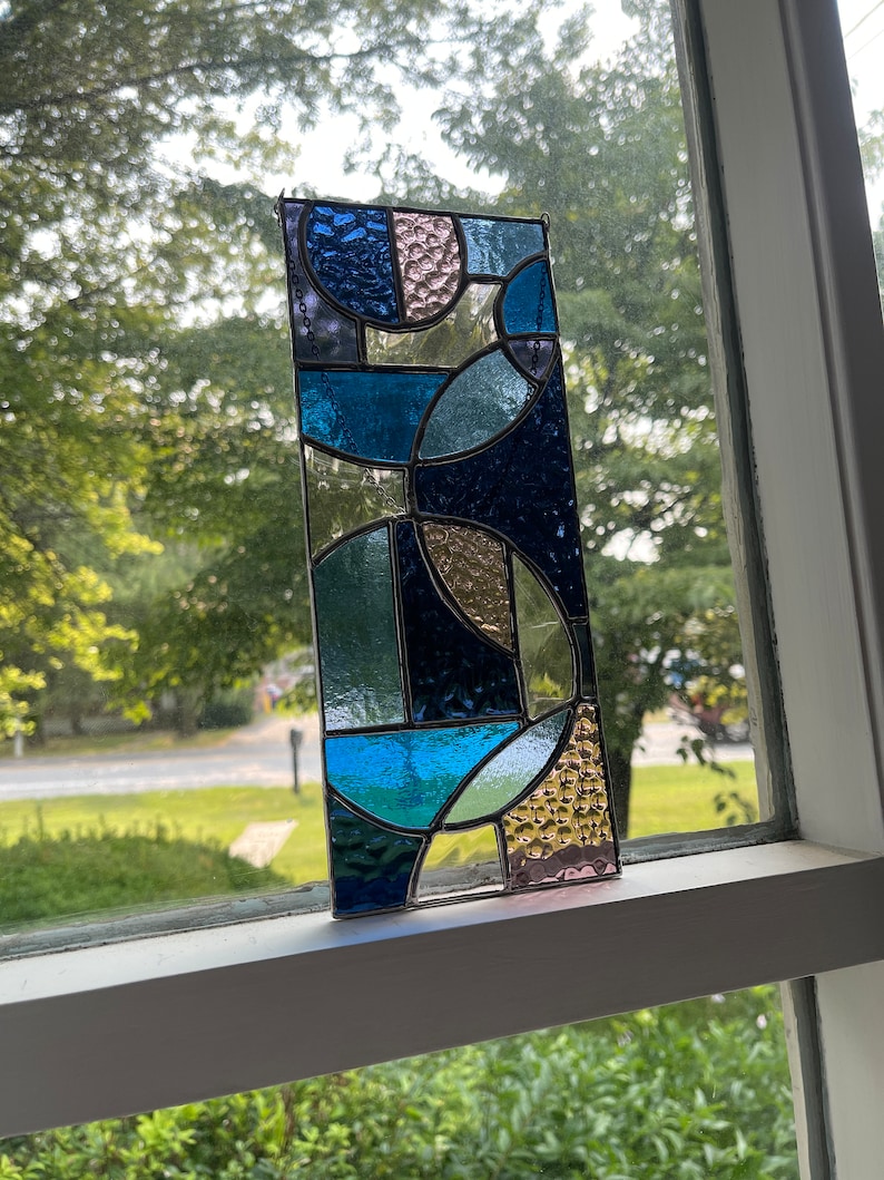 Abstract Stained Glass Suncatcher - Etsy