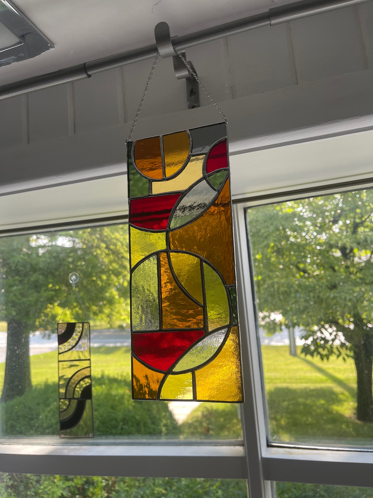 Abstract Stained Glass Suncatcher - Etsy