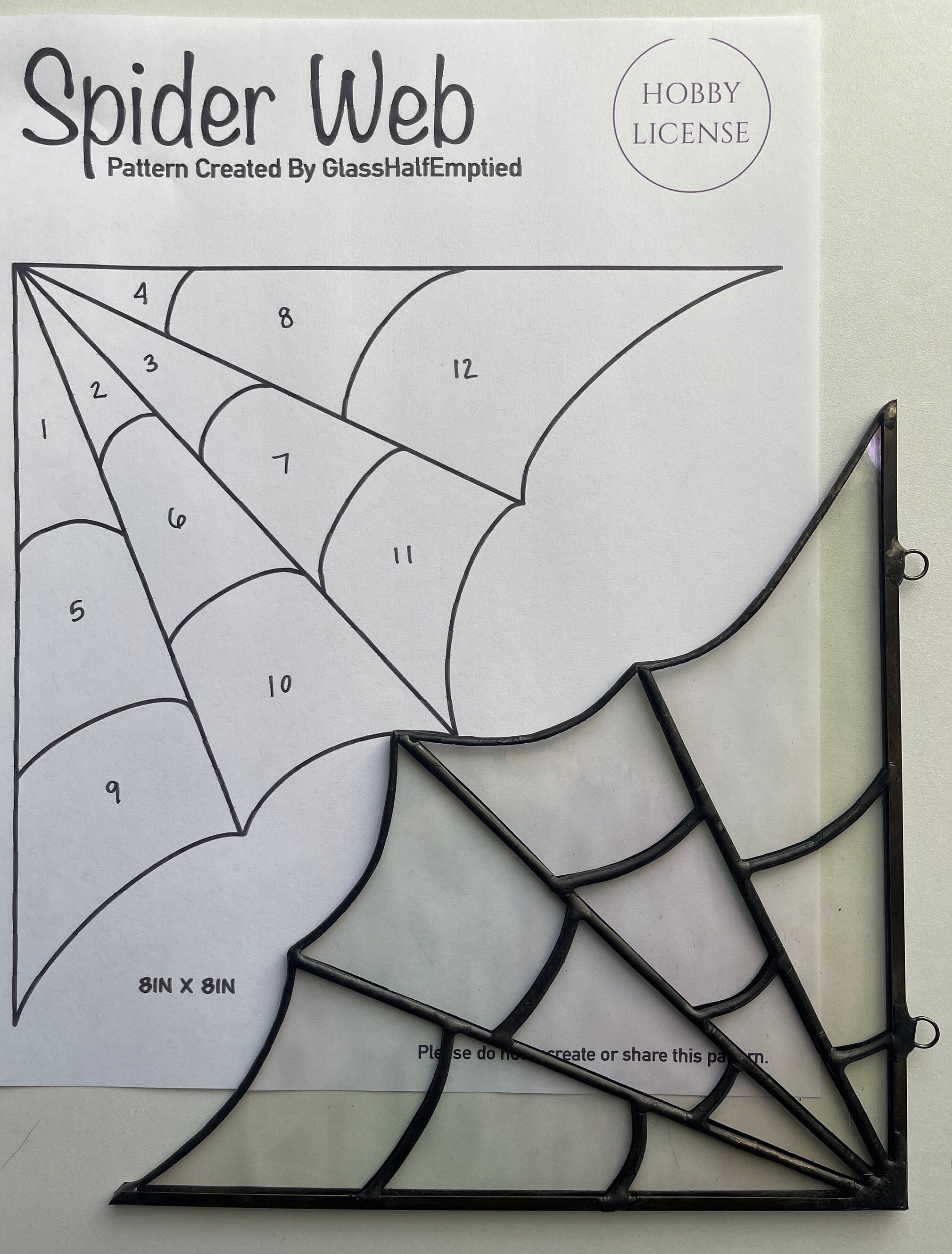 Stained Glass Spider Web Pattern Hobby - Etsy