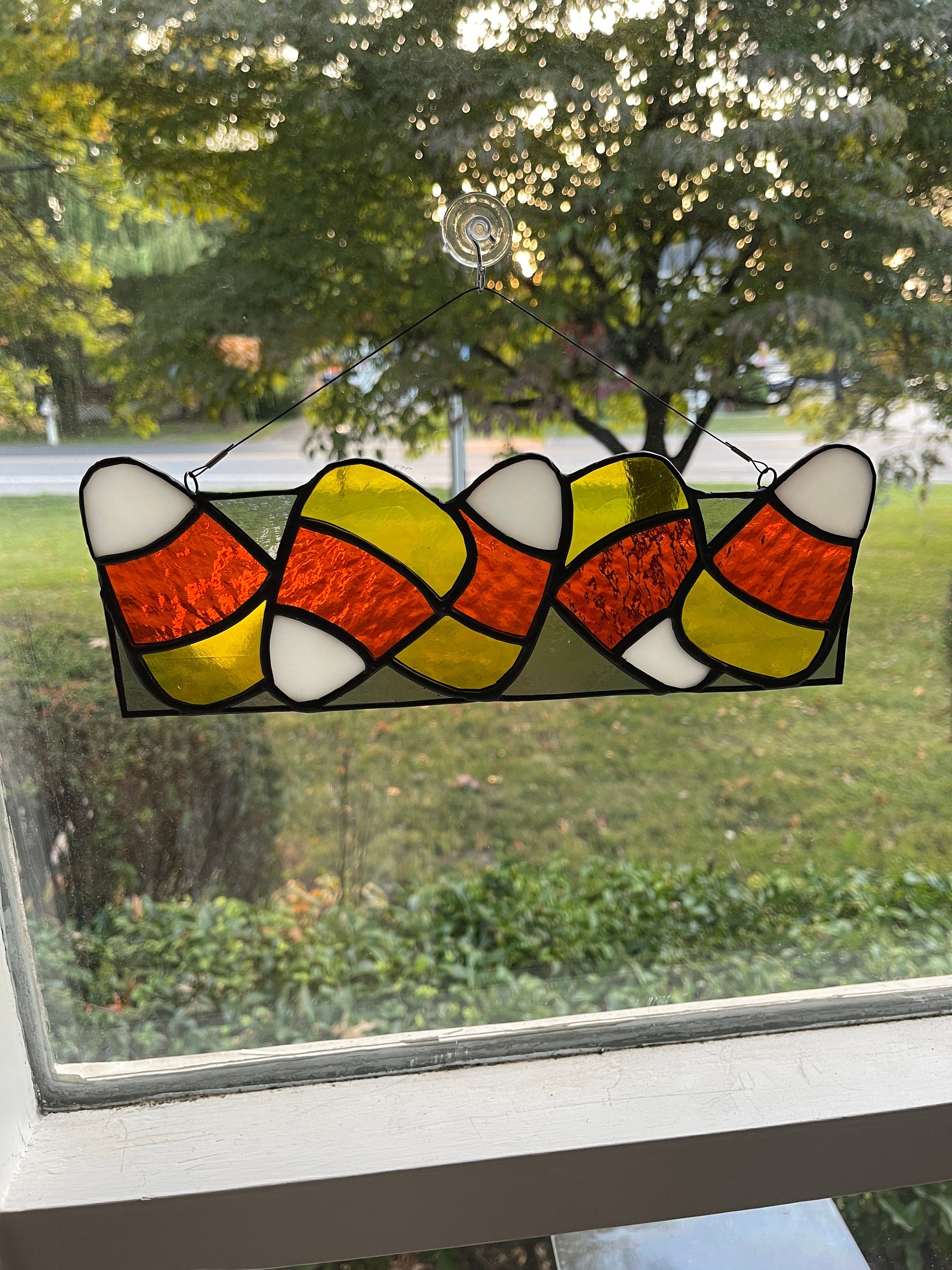 Candy Corn Stained Glass Suncatcher - Etsy