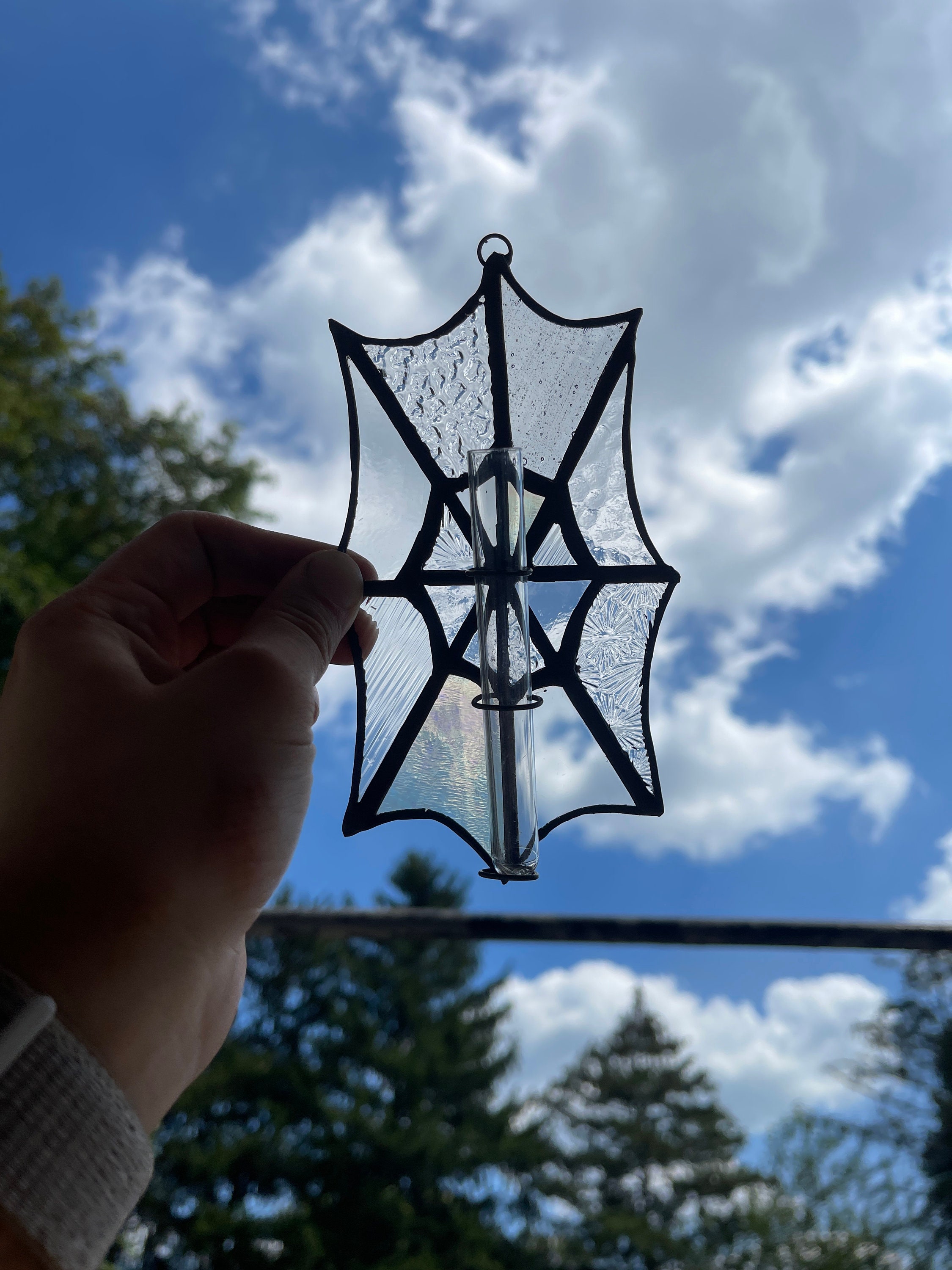 Spider Web Stained Glass Propagation Station - Etsy