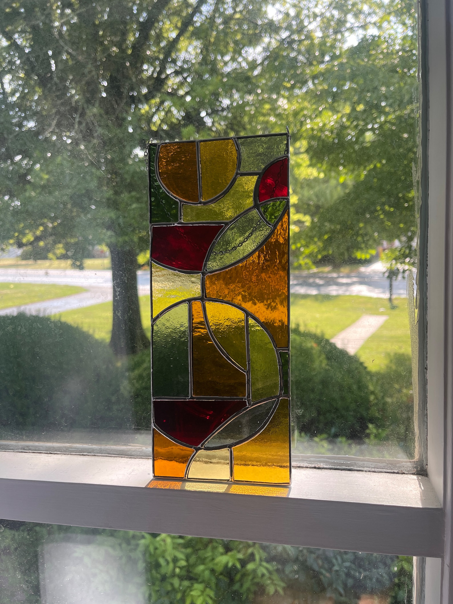 Abstract Stained Glass Suncatcher - Etsy