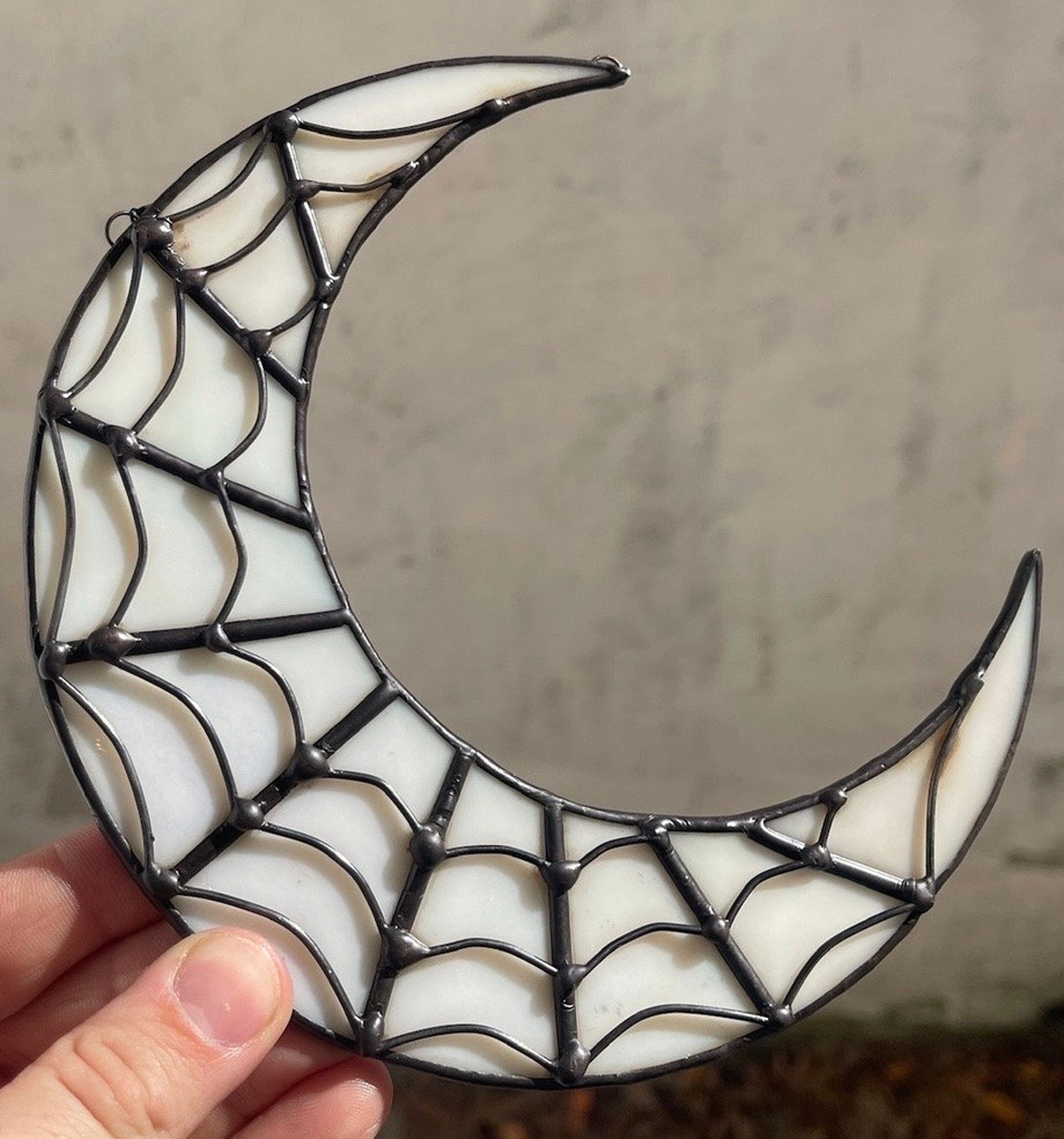 Spider Web Moon Stained Glass Pattern Hobby - Etsy