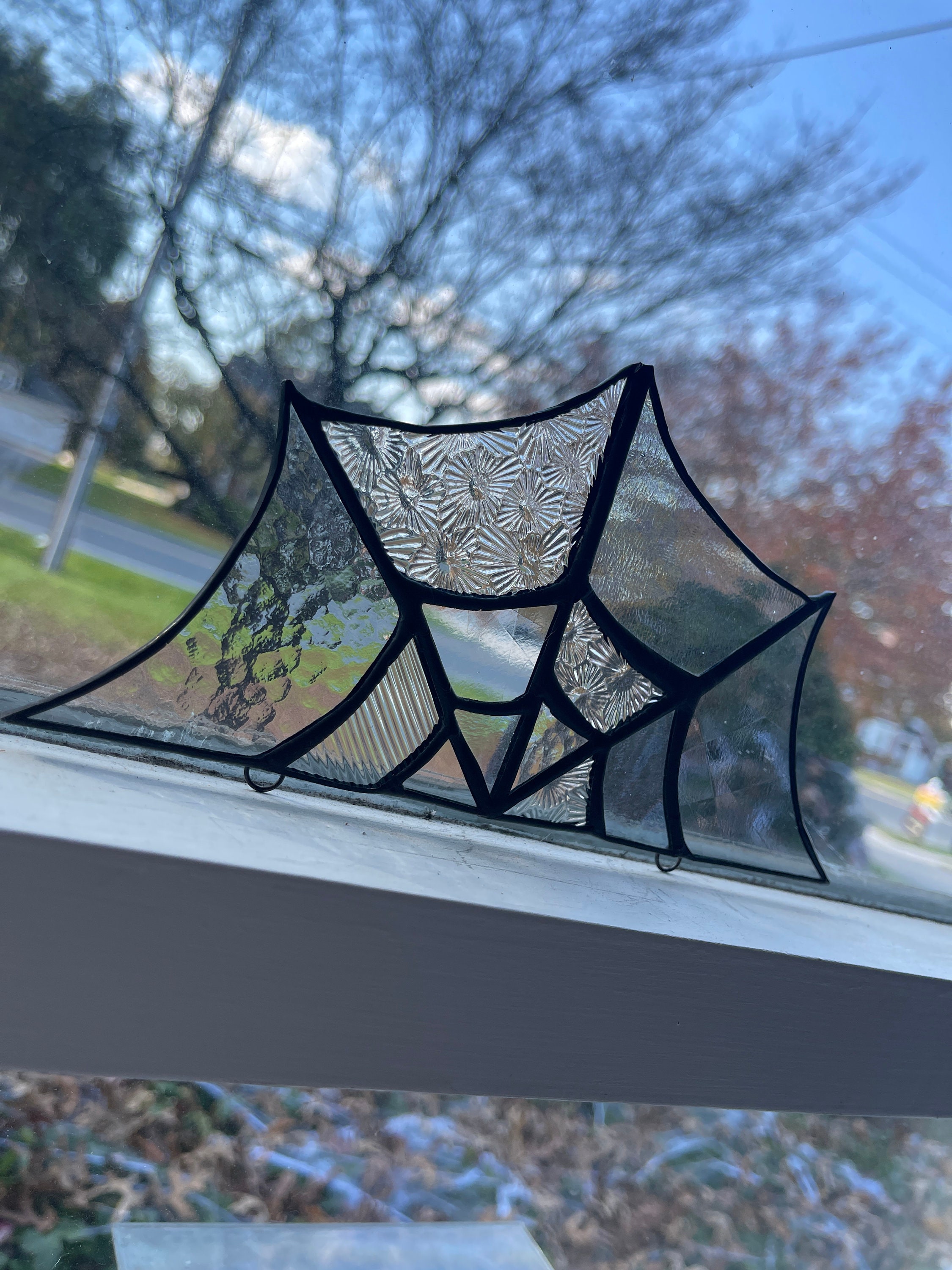Stained Glass Spider Web Suncatcher - Etsy