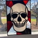 Stained Glass Skull Window Panel Suncatcher - Etsy