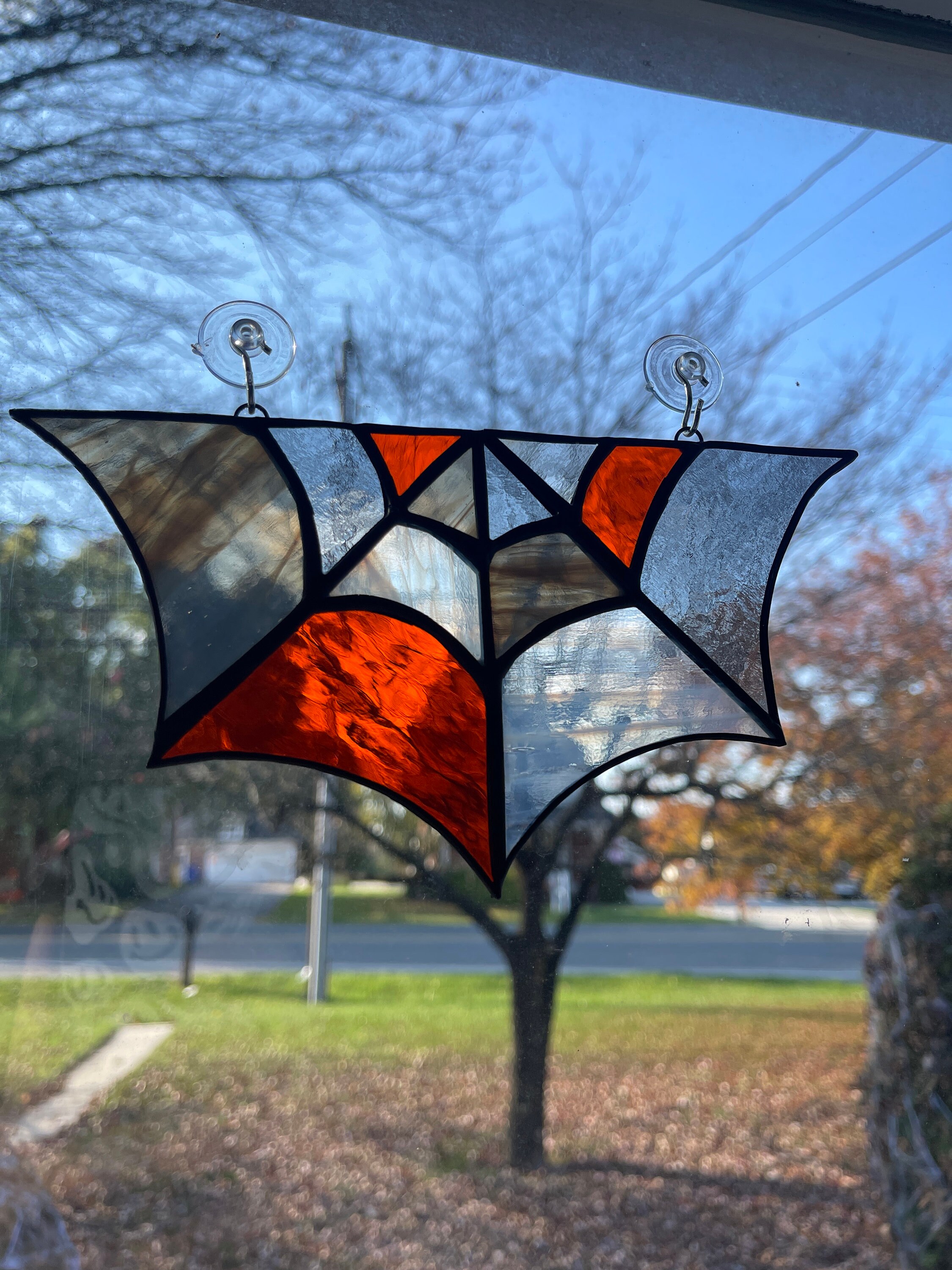 Stained Glass Spider Web Suncatcher - Etsy