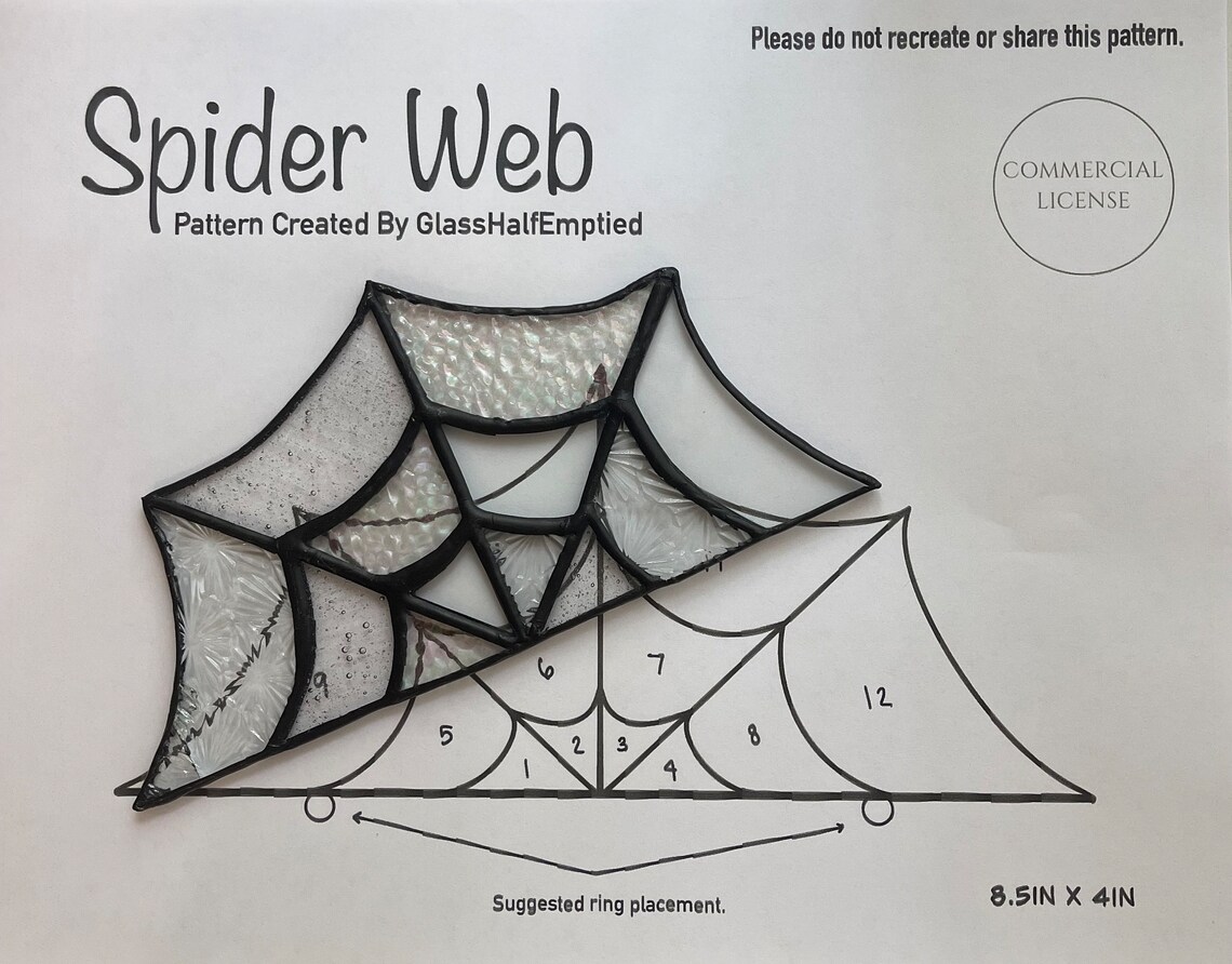 Stained Glass Spider Web Pattern Commercial - Etsy