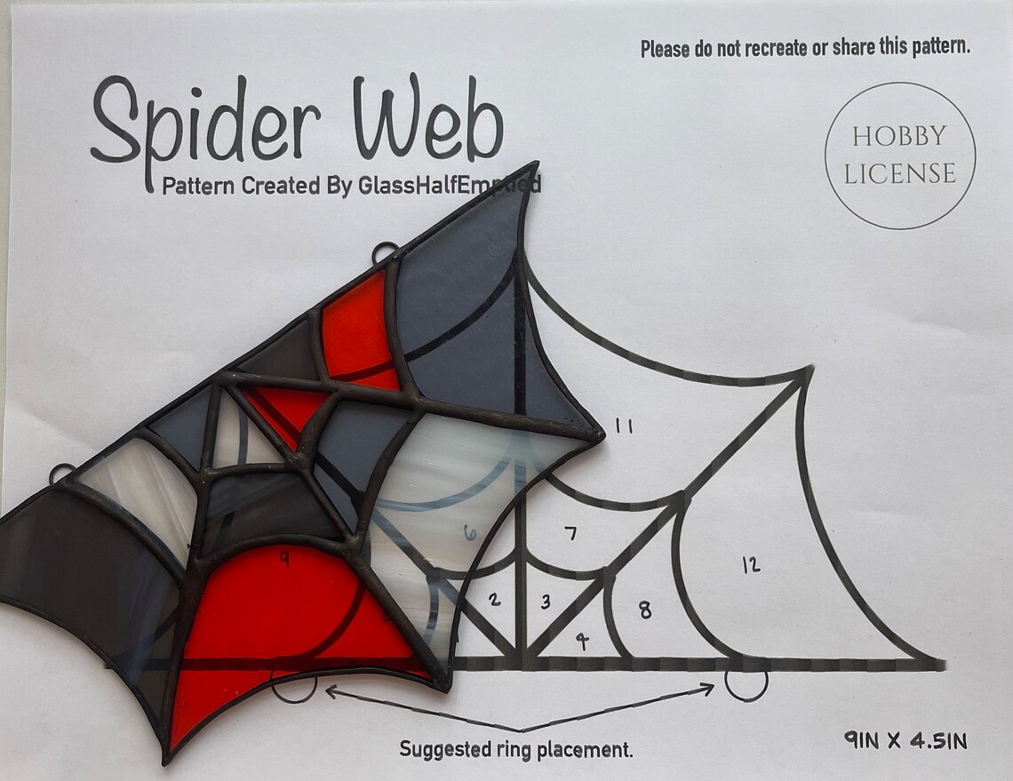 Stained Glass Spider Web Pattern - Hobby - Etsy