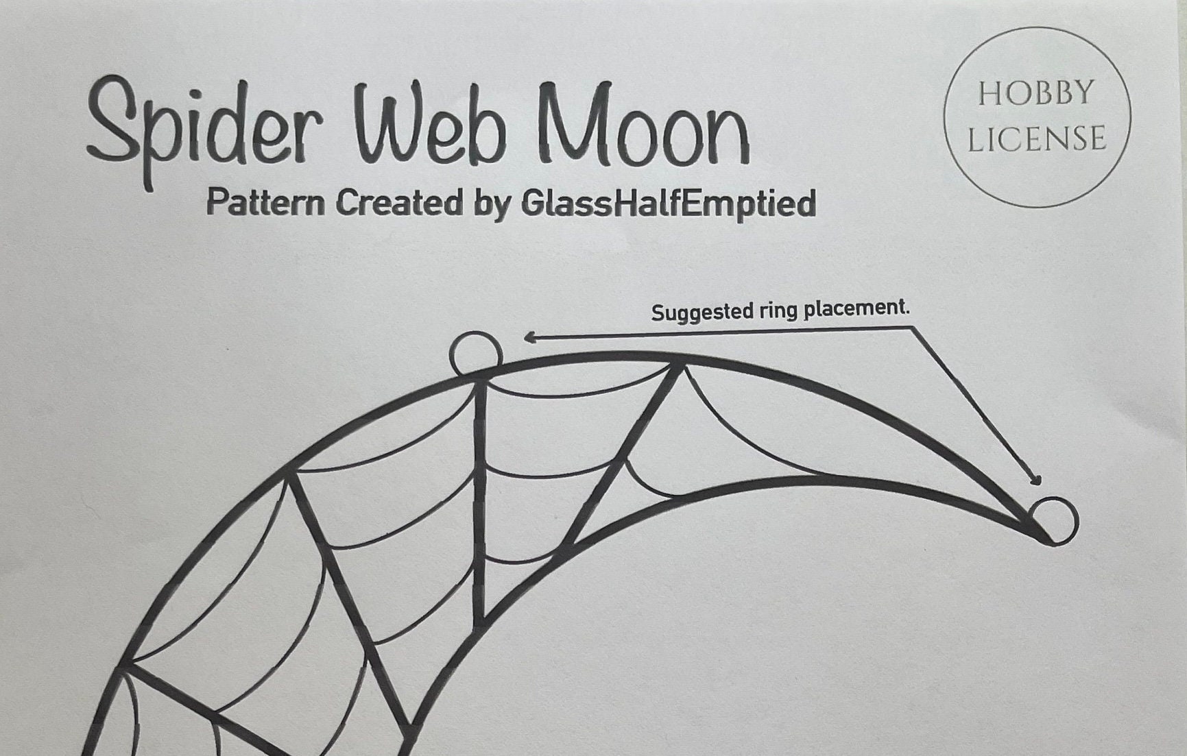 Spider Web Moon Stained Glass Pattern Hobby - Etsy