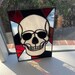 Stained Glass Skull Window Panel Suncatcher - Etsy