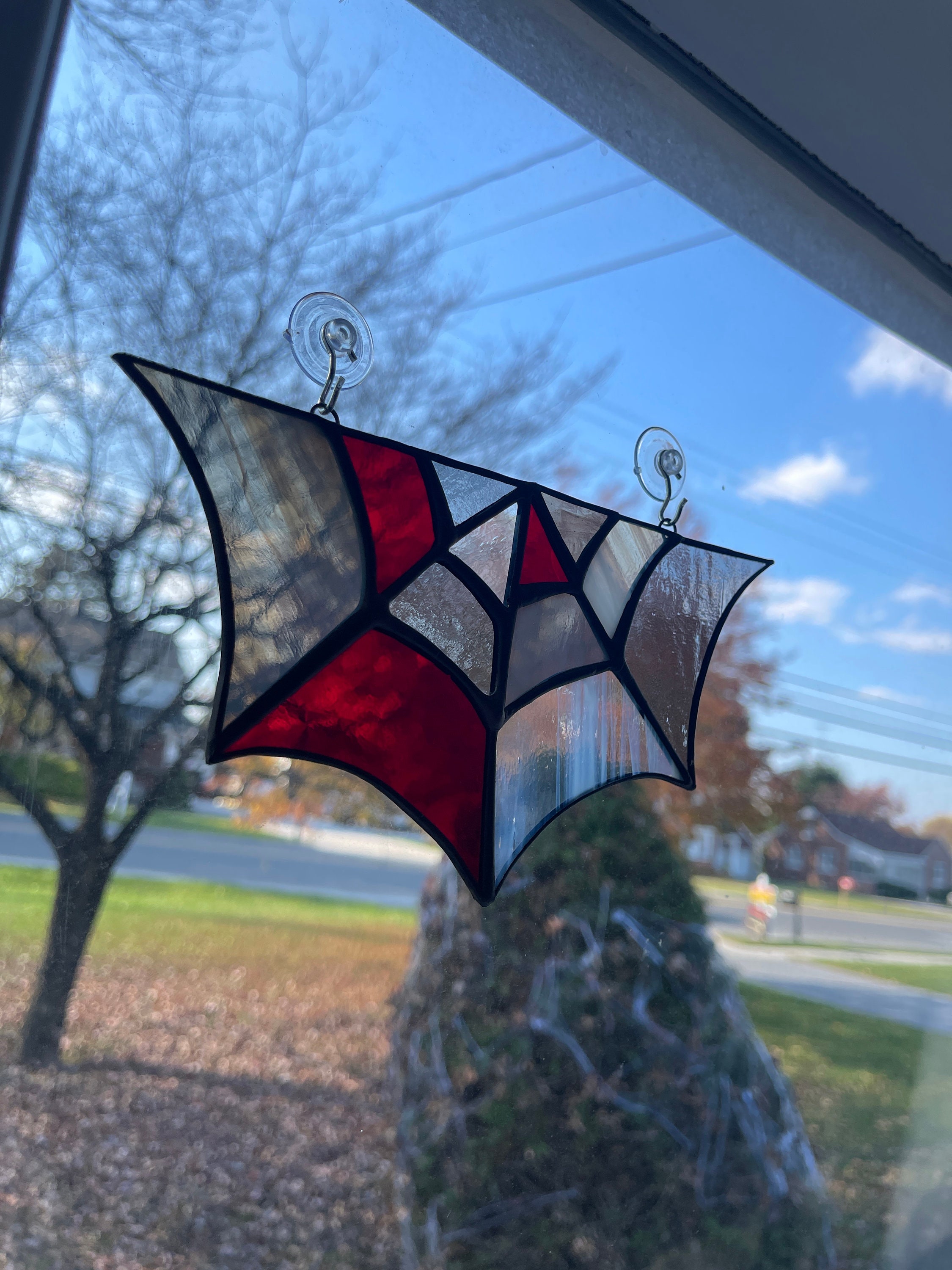 Stained Glass Spider Web Suncatcher - Etsy