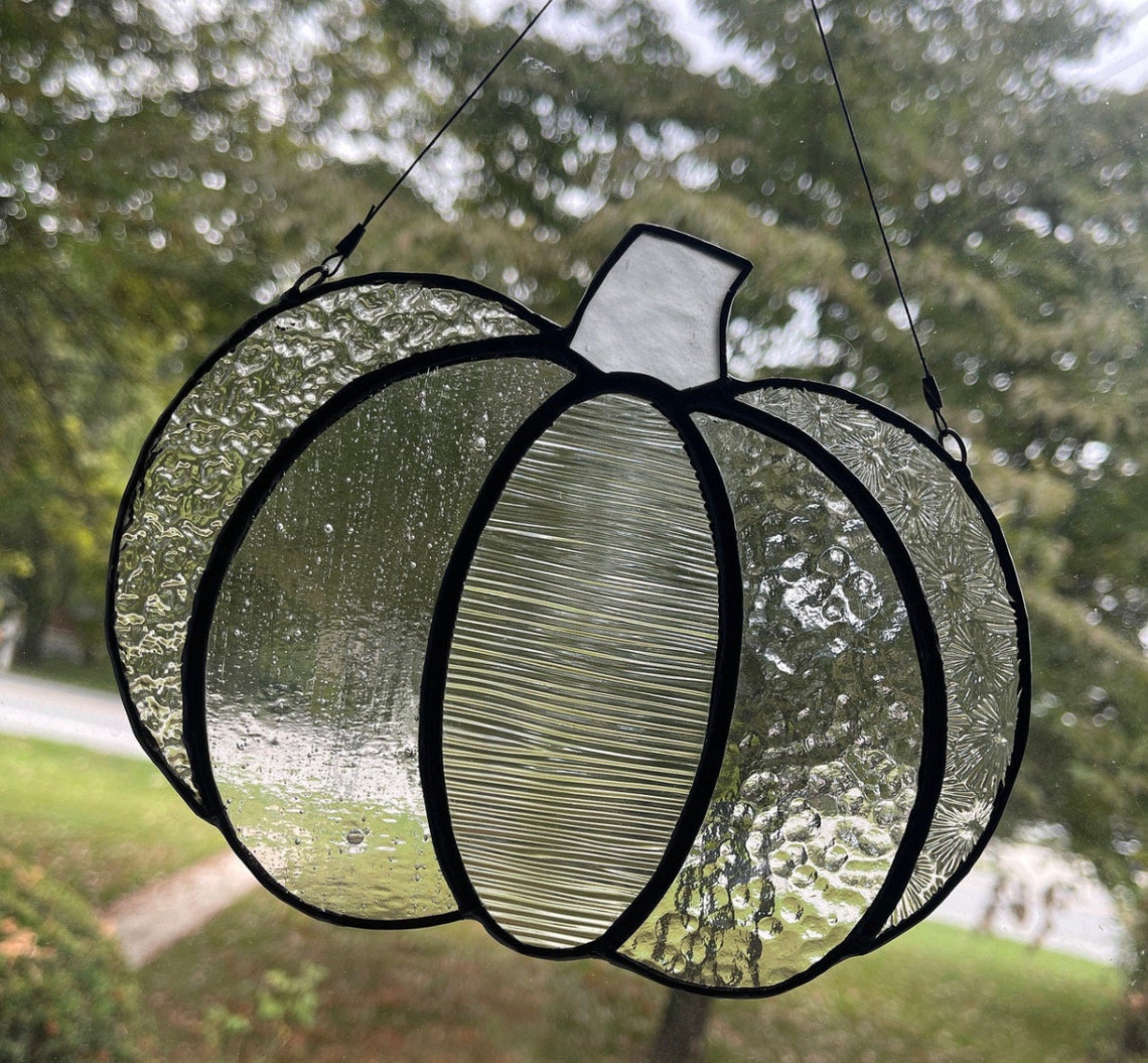 Pumpkin Stained Glass Pattern Commercial - Etsy