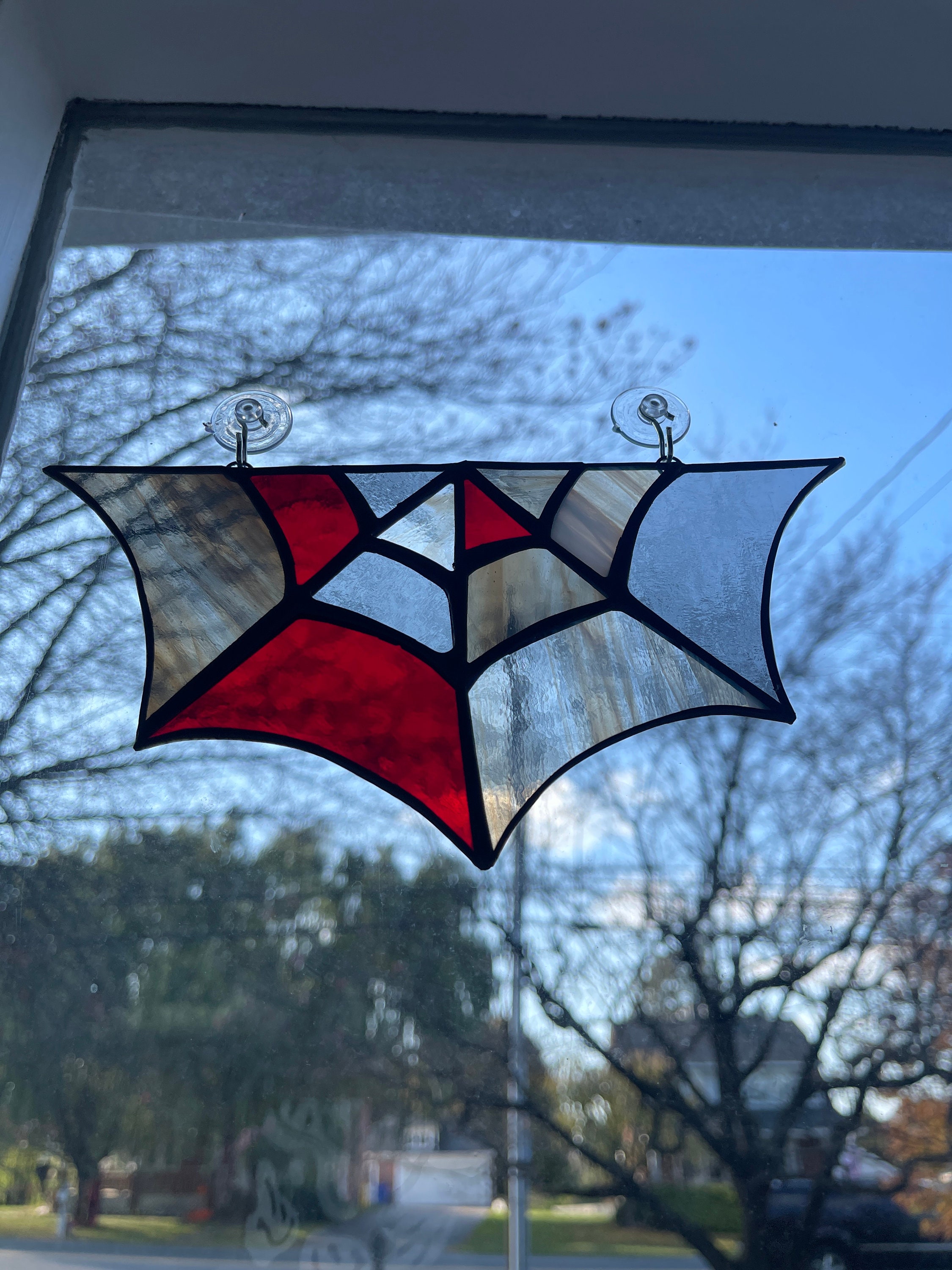Stained Glass Spider Web Suncatcher - Etsy
