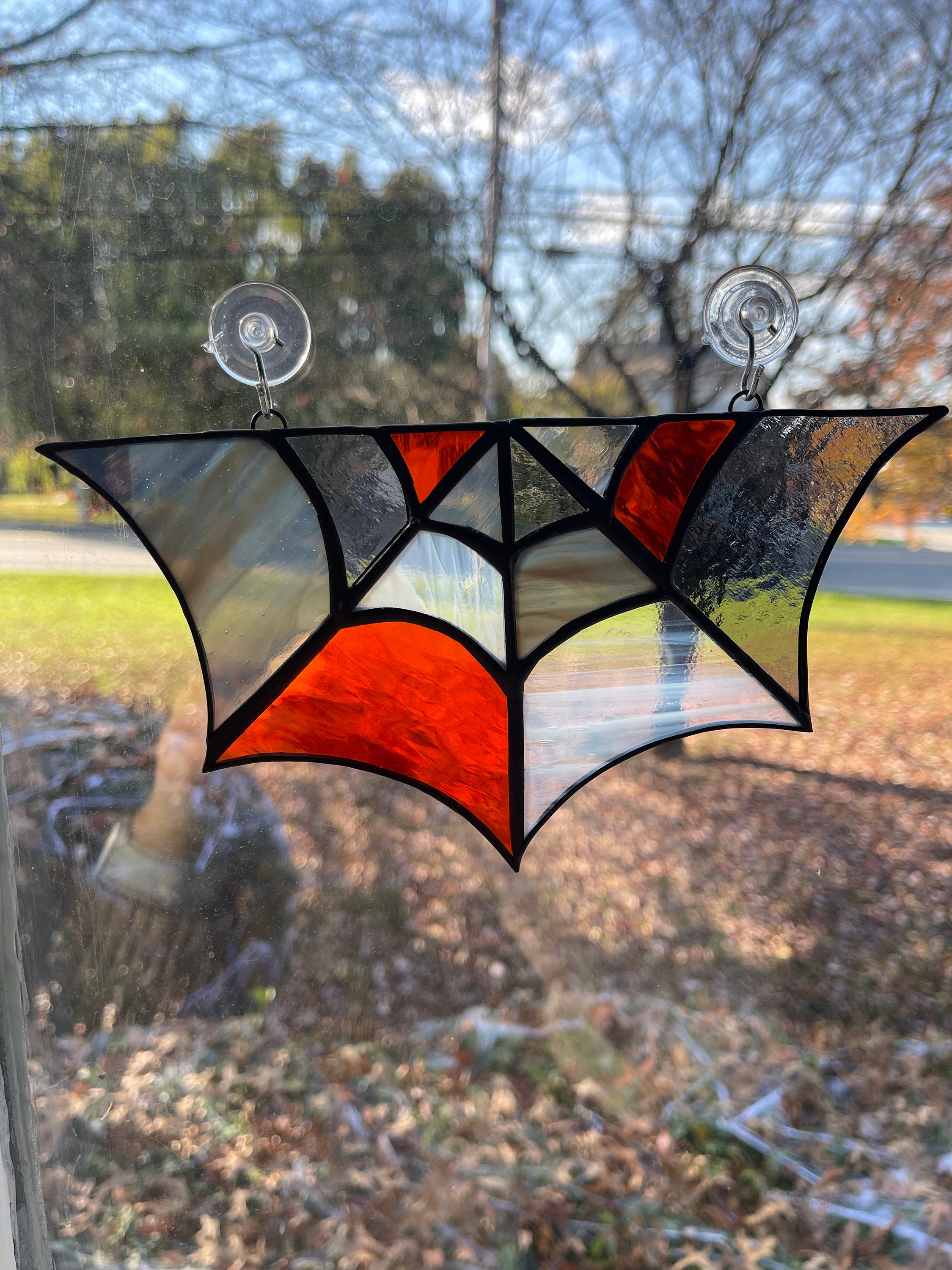 Stained Glass Spider Web Suncatcher - Etsy
