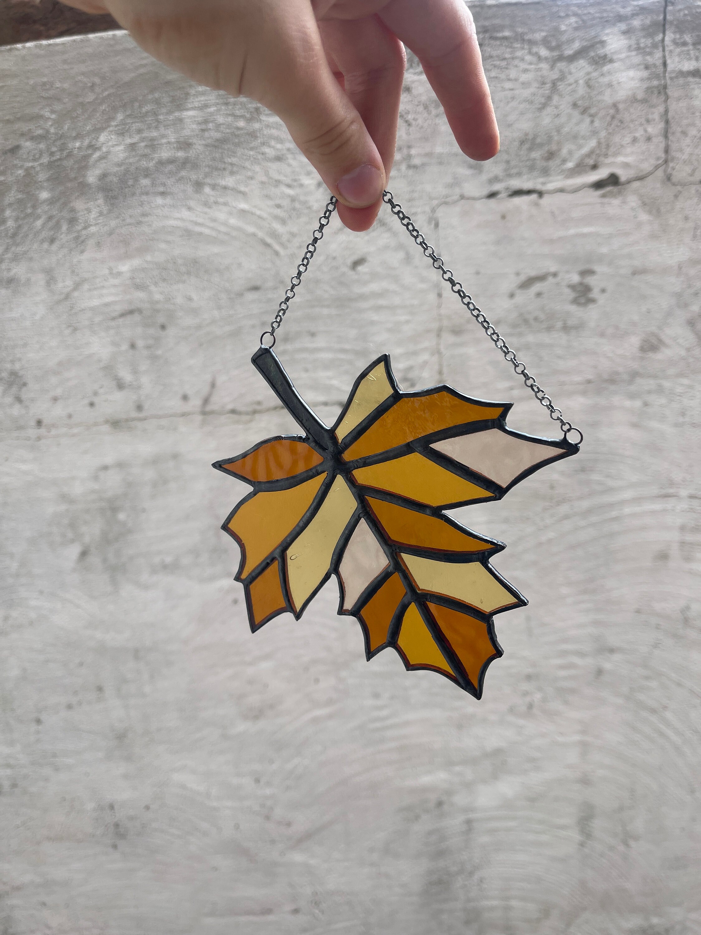 Fall Leaf Stained Glass Suncatcher - Etsy