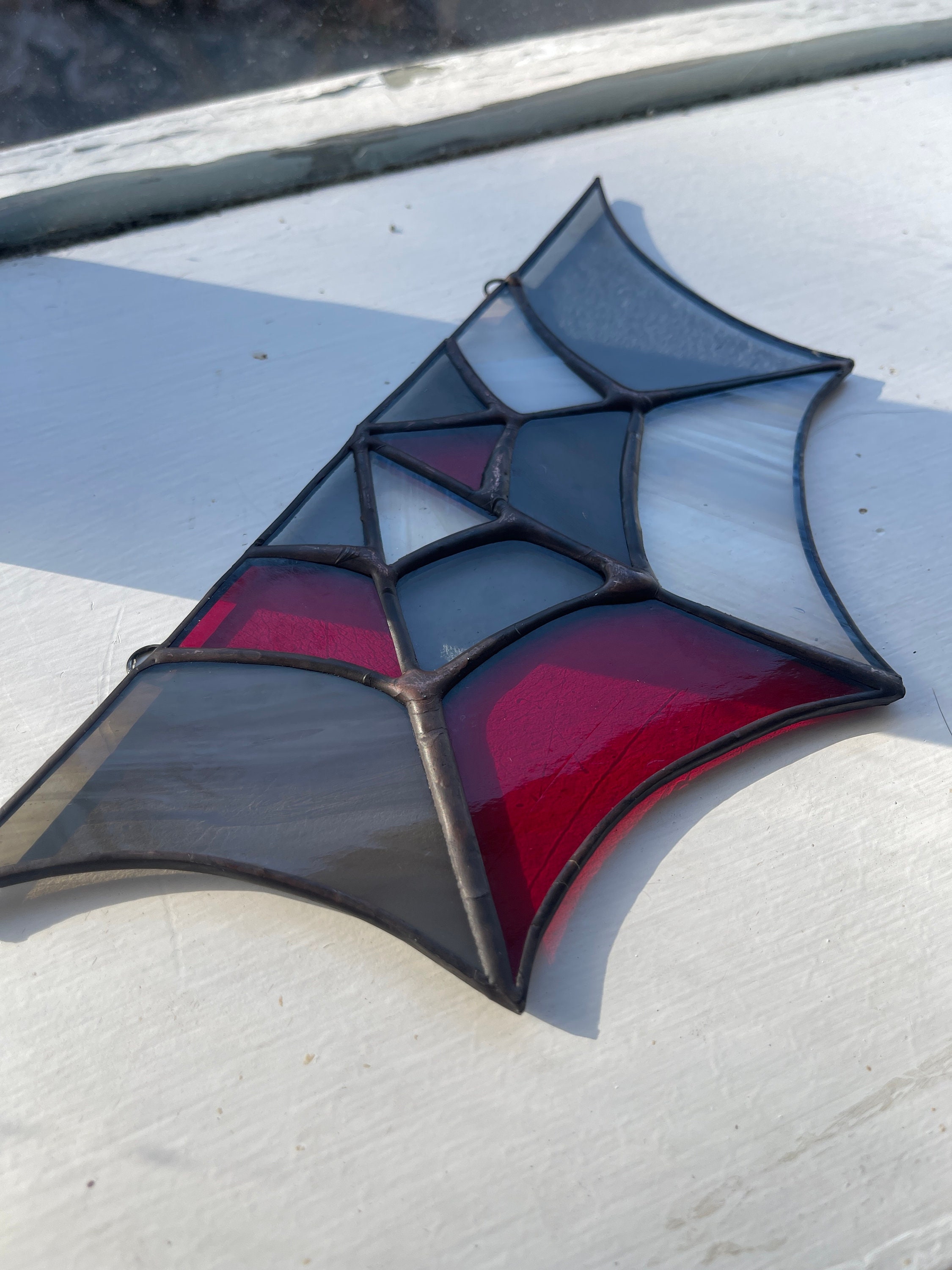 Stained Glass Spider Web Suncatcher - Etsy