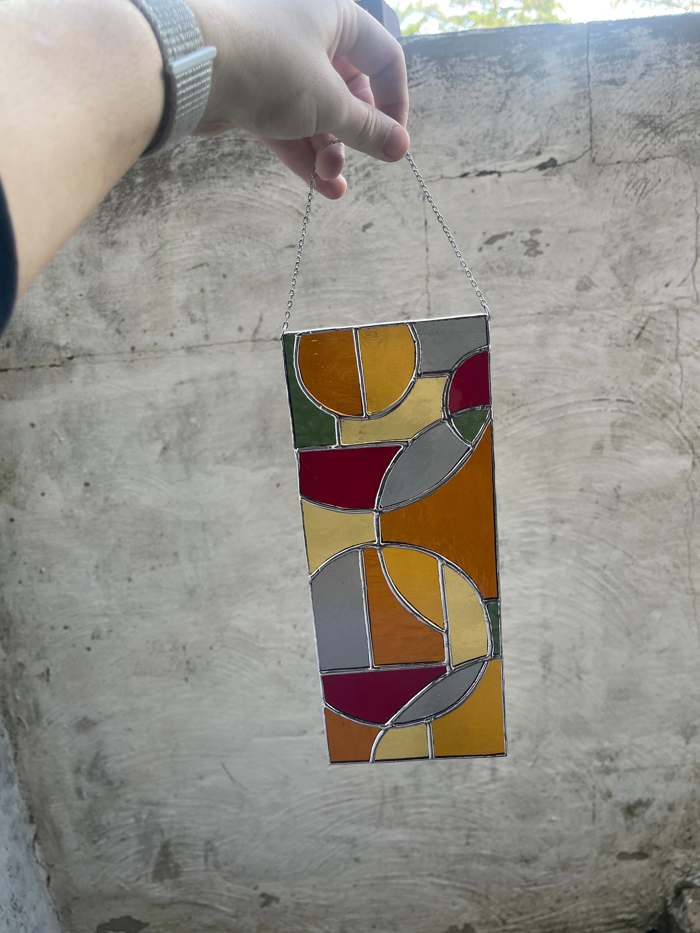 Abstract Stained Glass Suncatcher - Etsy