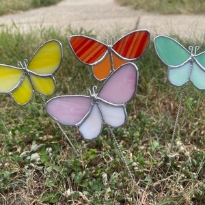 Stained Glass Butterfly Garden Stakes - Etsy