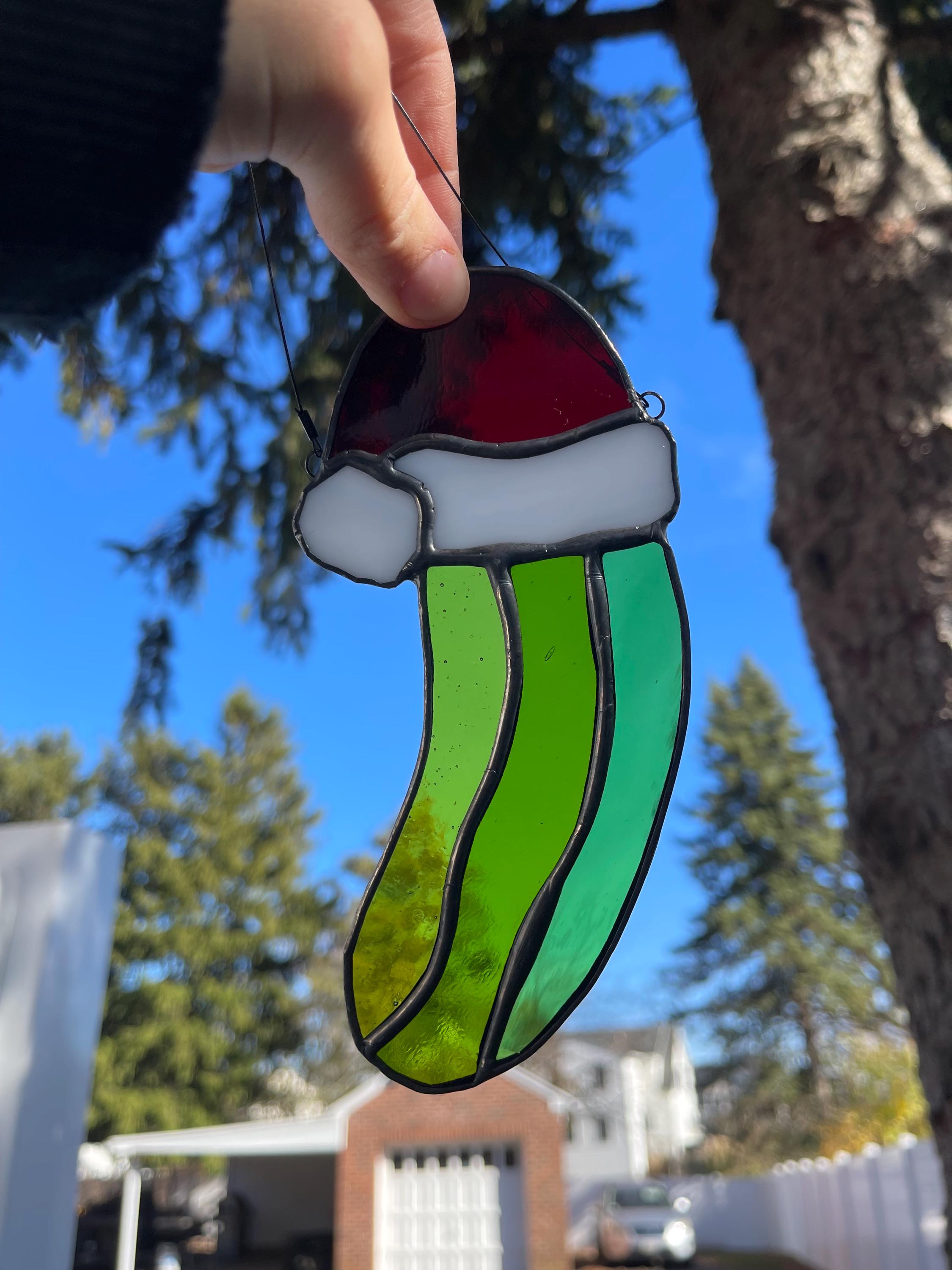 Christmas Pickle Stained Glass Pattern - Hobby - Etsy