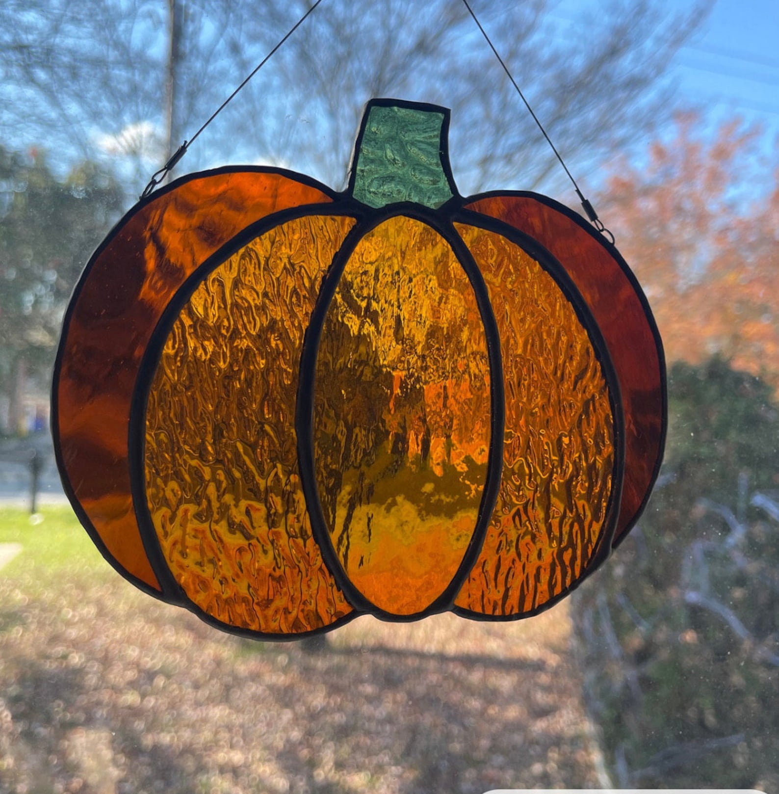 Pumpkin Stained Glass Pattern Commercial - Etsy