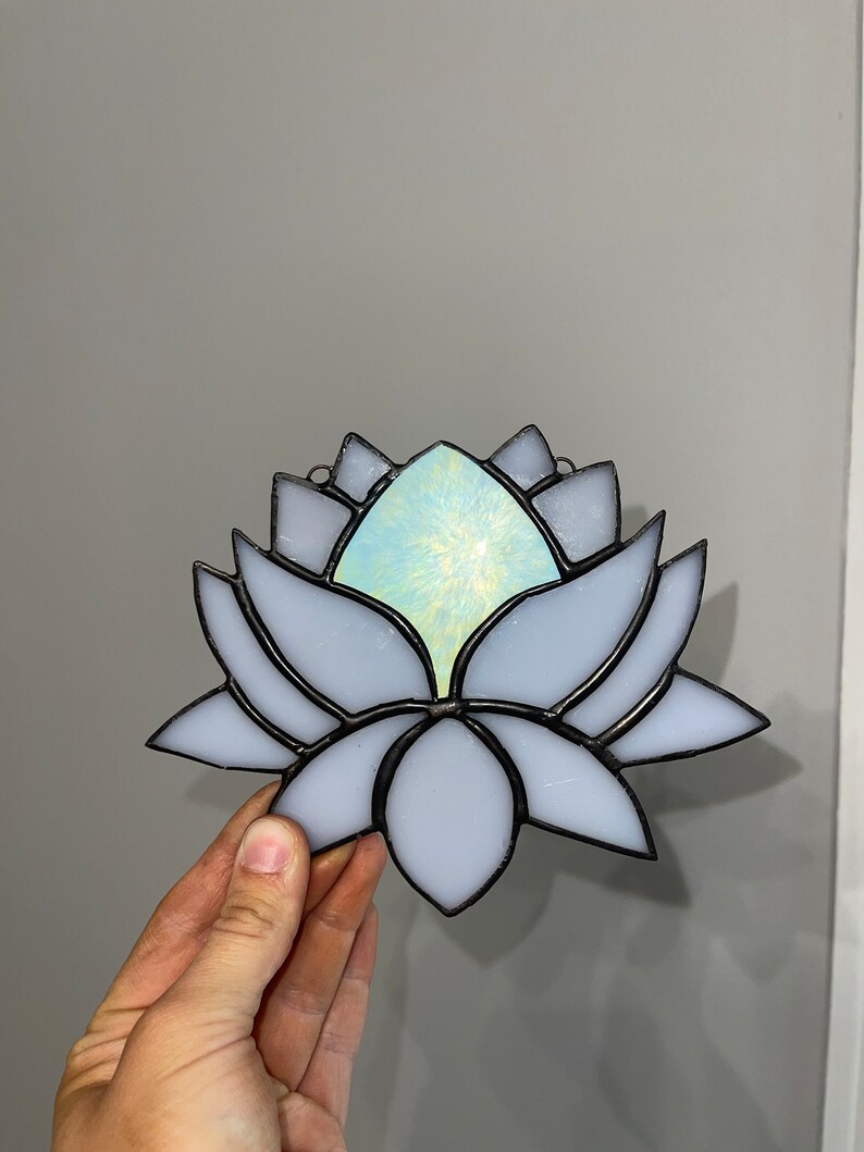 Stained Glass Lotus Flower Suncatcher - Etsy