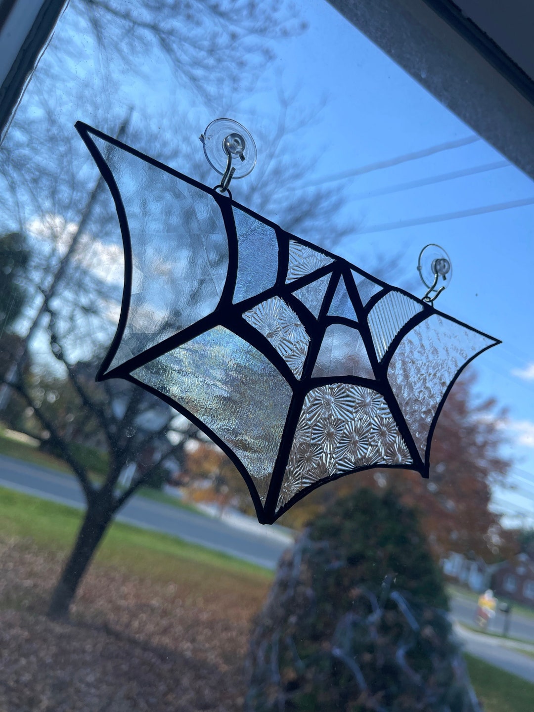 Stained Glass Spider Web Suncatcher - Etsy