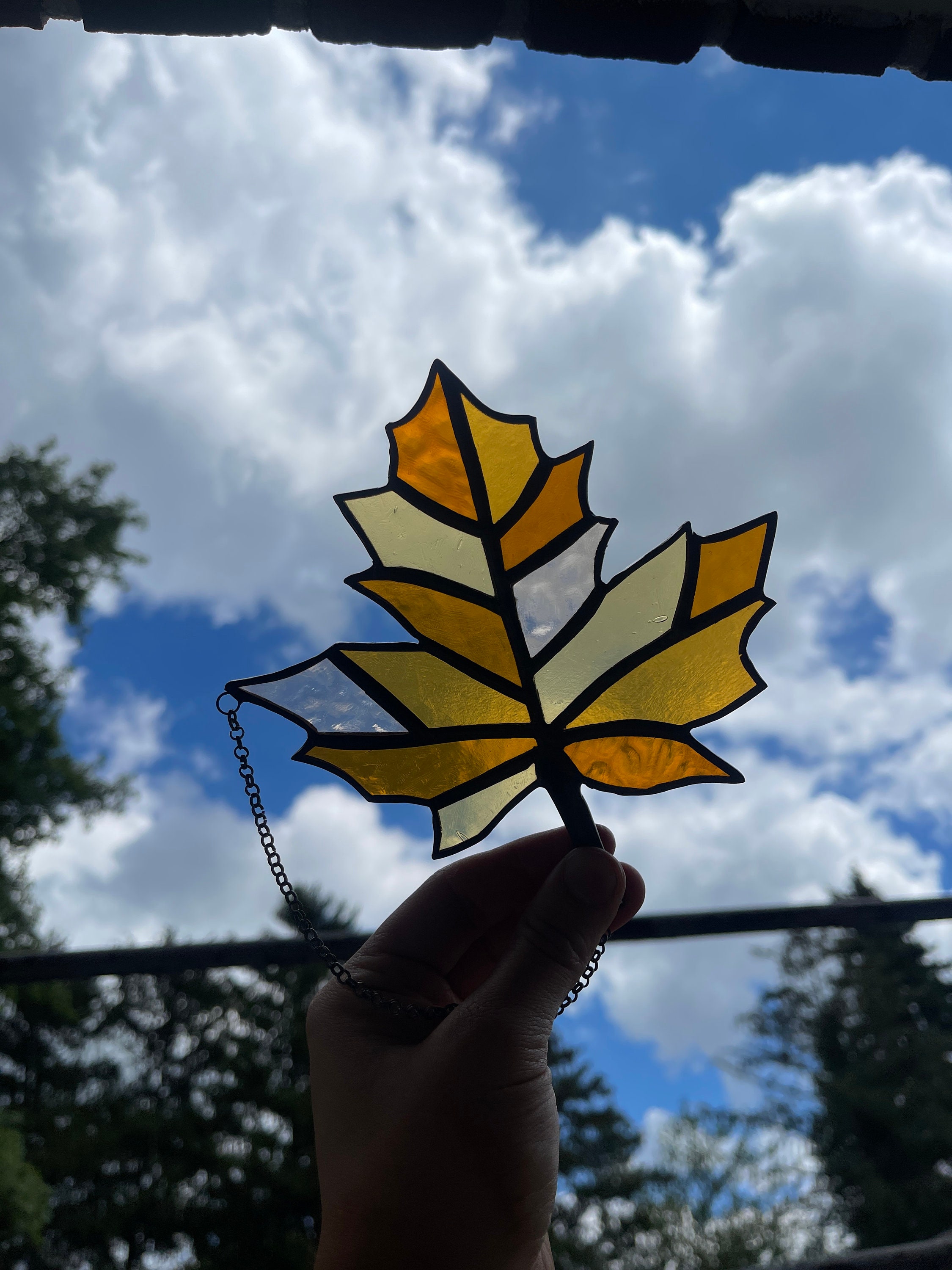 Fall Leaf Stained Glass Suncatcher - Etsy