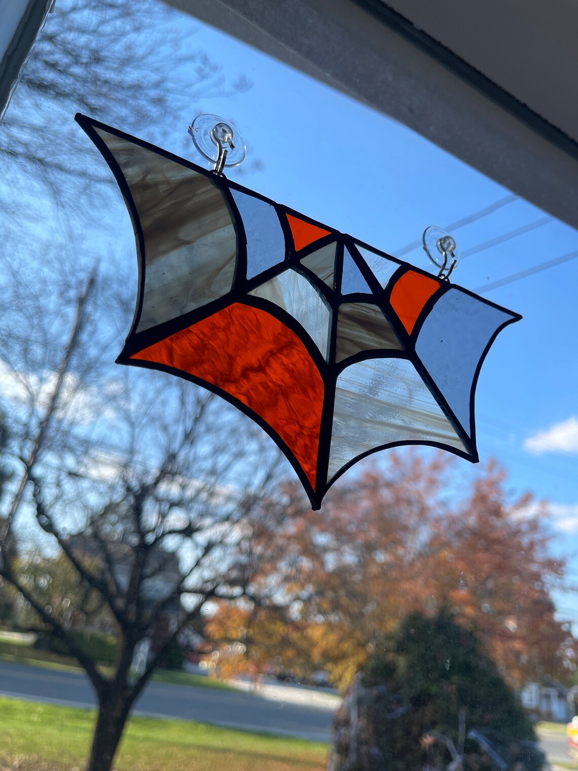 Stained Glass Spider Web Suncatcher - Etsy