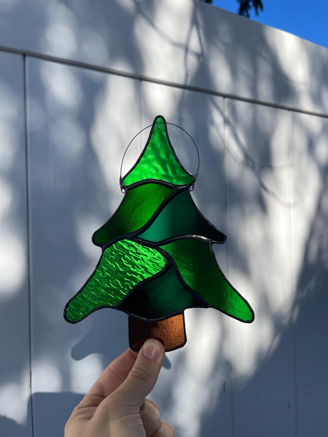 Stained Glass Christmas Tree Suncatcher - Etsy