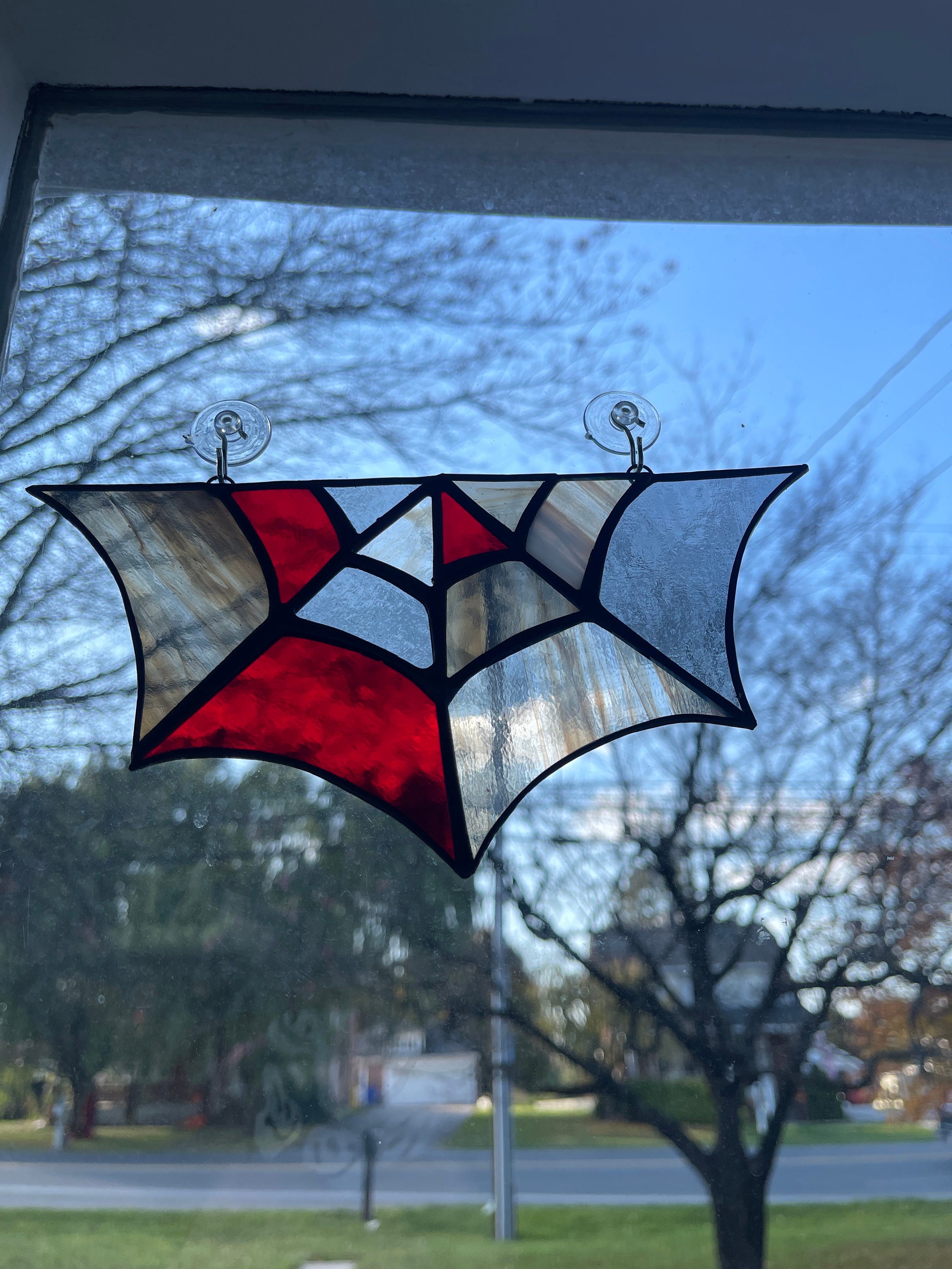 Stained Glass Spider Web Suncatcher - Etsy