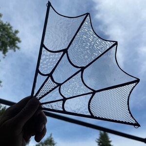 Spider Web Stained Glass Suncatcher - Etsy