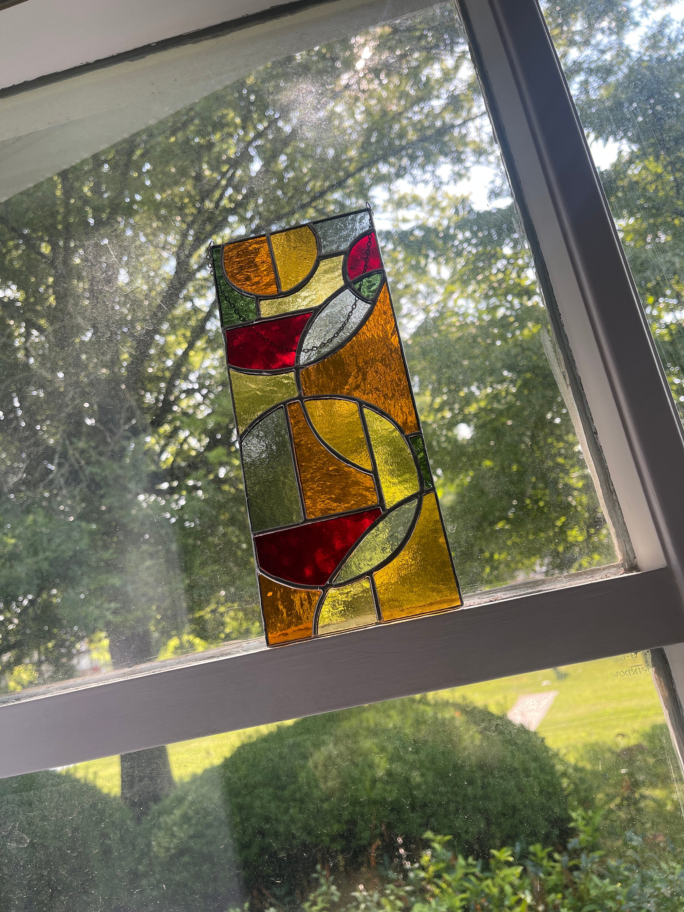 Abstract Stained Glass Suncatcher - Etsy