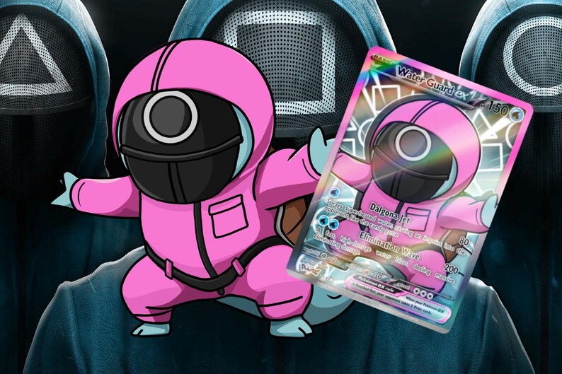 Squid Game Pokémon Trio Holographic Cards - Etsy