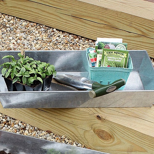 Galvanized Steel Tray Rectangular 20 X 9 1/2 - Etsy